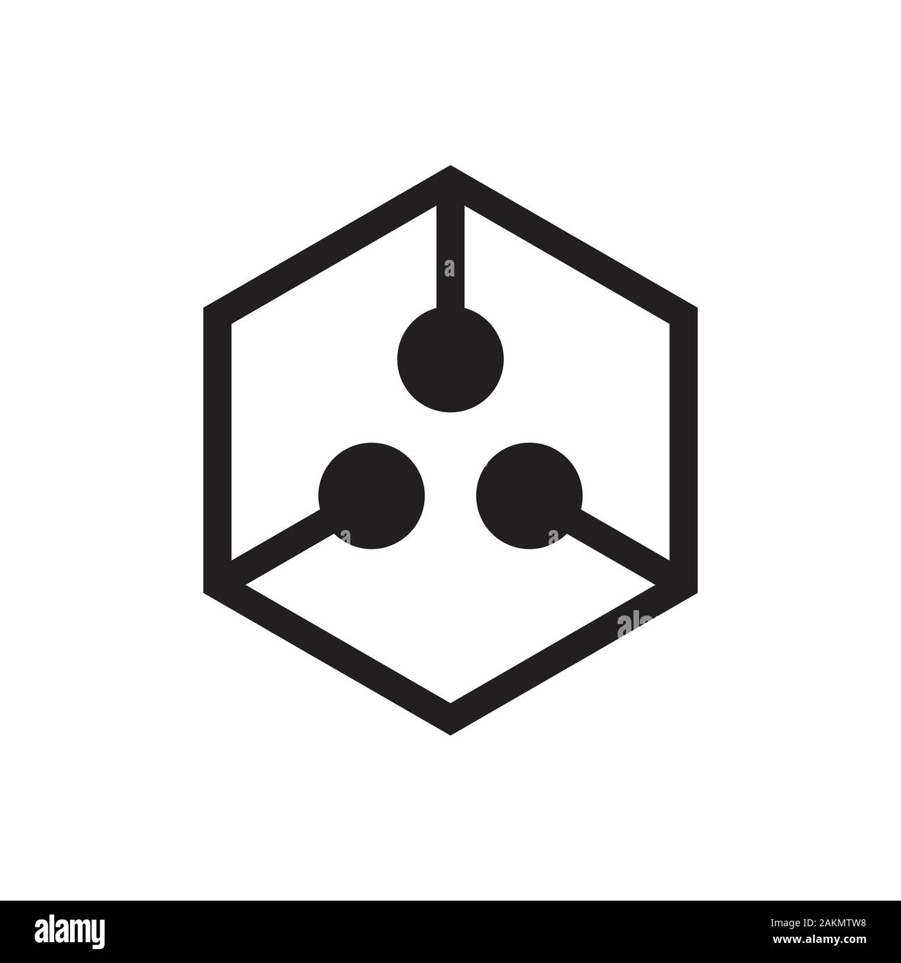 hexagonal linked dots logo vector Stock Vector Image & Art - Alamy