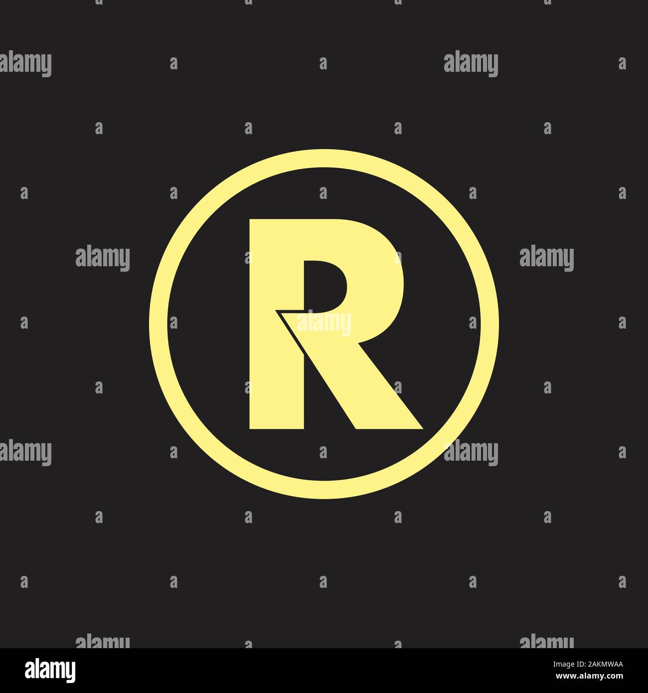 letter r simple geometric overlapping logo vector Stock Vector Image ...