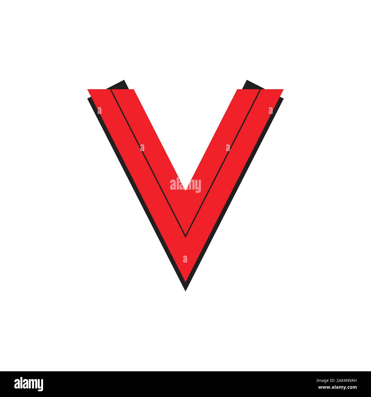letter v simple shadow logo vector Stock Vector Image & Art - Alamy