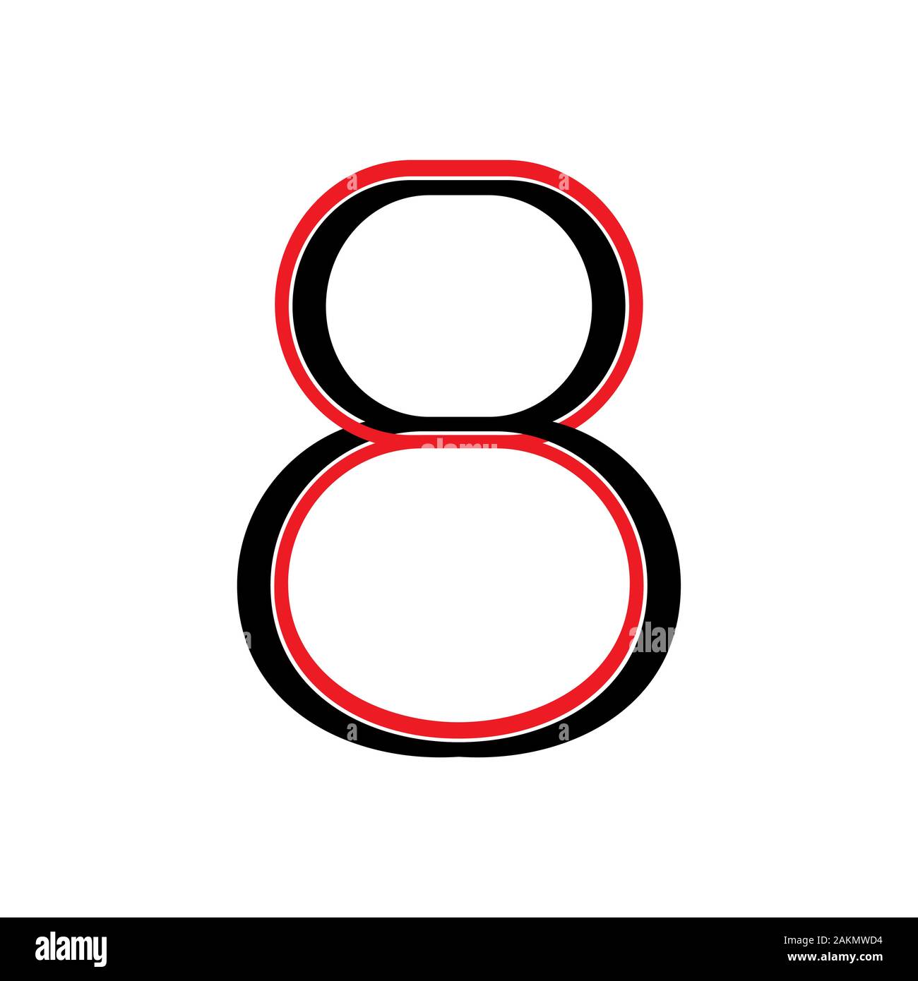 number 8 linked overlap line symbol vector Stock Vector Image & Art - Alamy