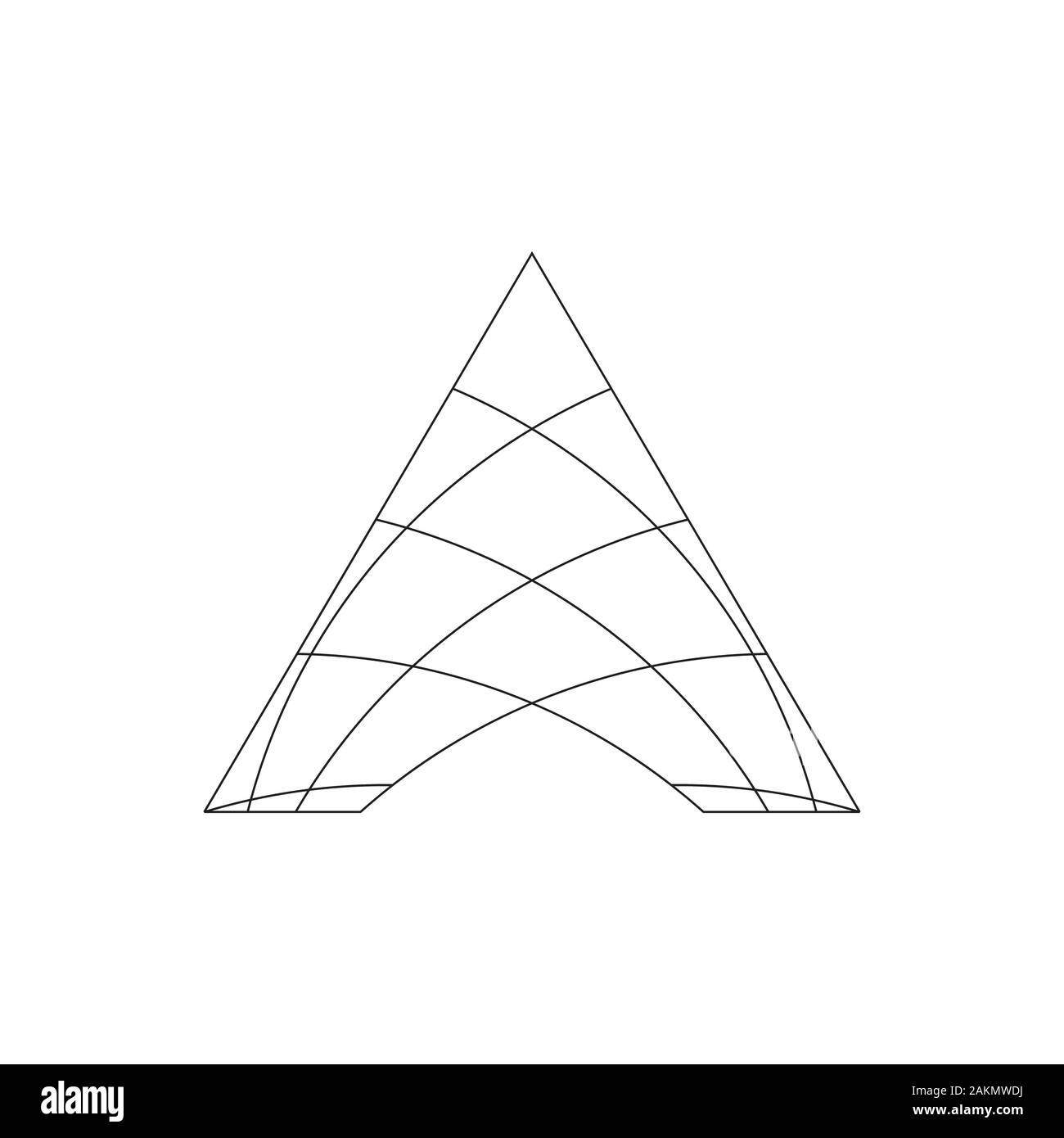 triangle geometric curves line logo vector Stock Vector Image & Art - Alamy