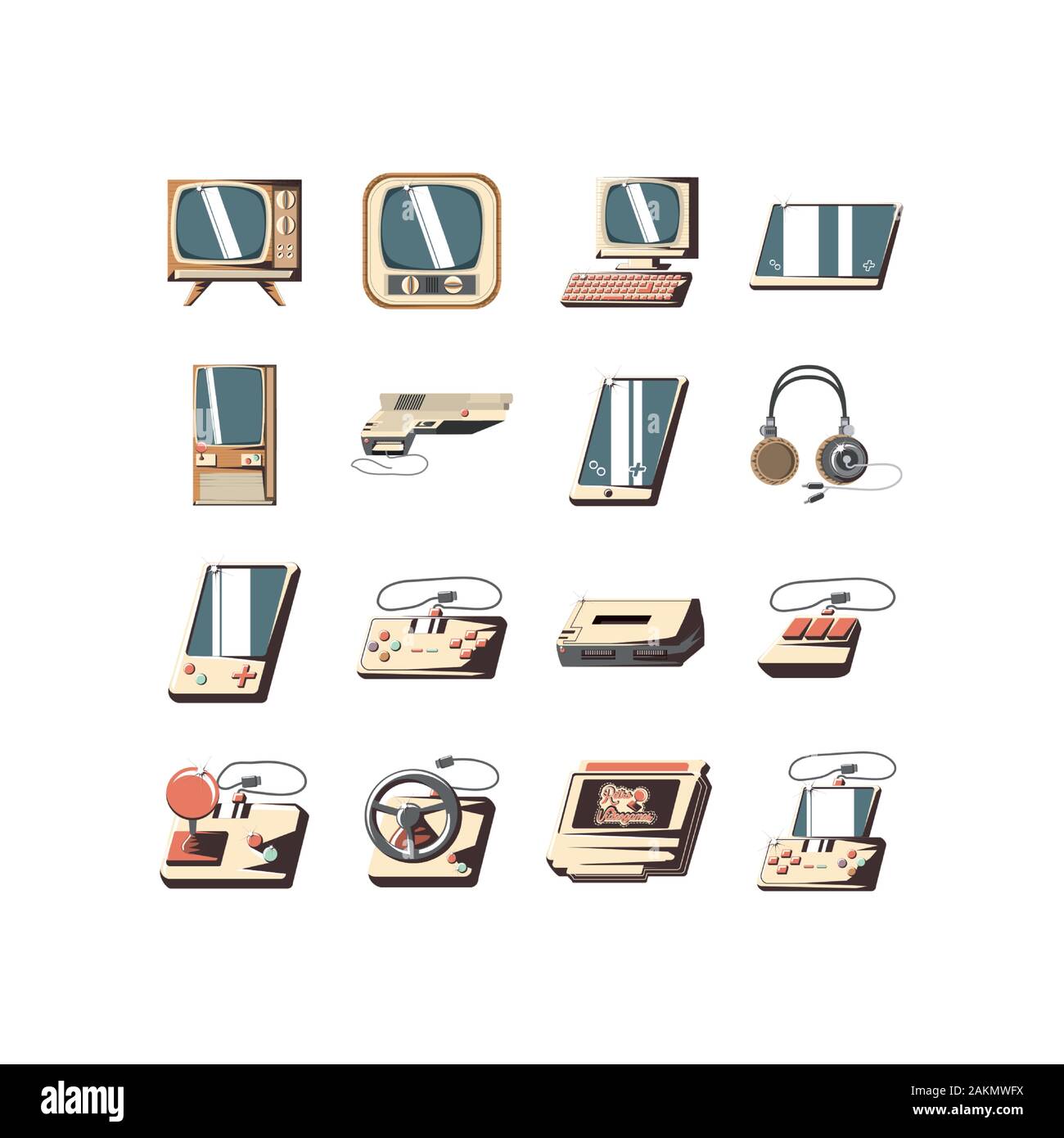 Icon set design, Videogame play leisure gaming technology entertainment ...