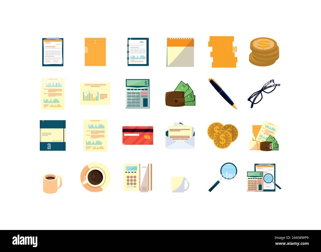 Business icon set design, Management workforce financial item corporate ...