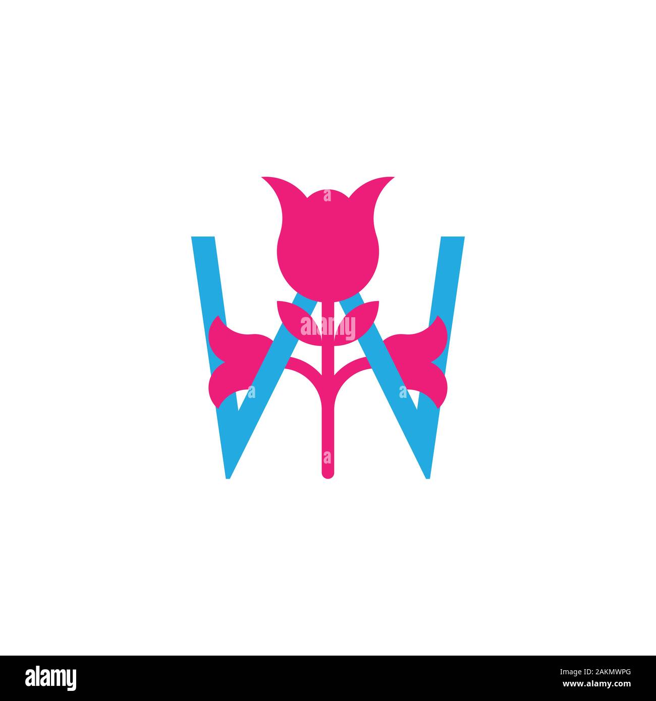 letter w geometric flower logo vector Stock Vector Image & Art - Alamy