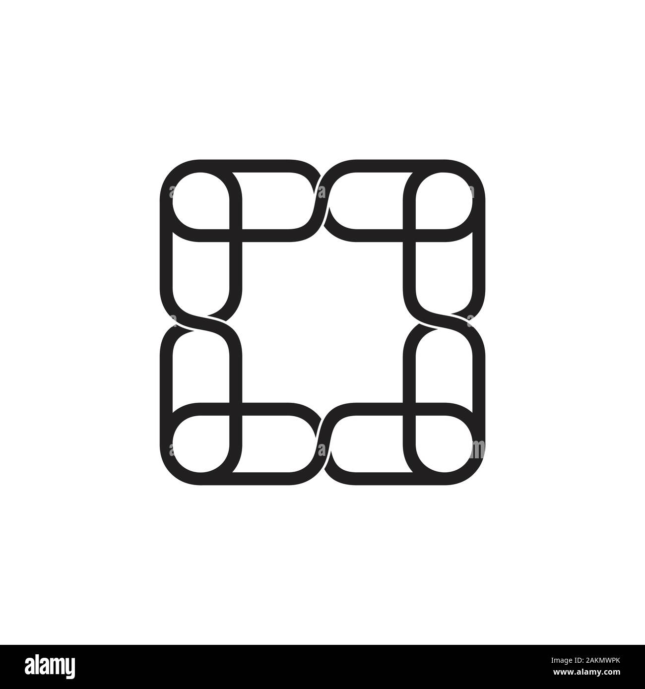 linked square chain frame logo vector Stock Vector Image & Art - Alamy