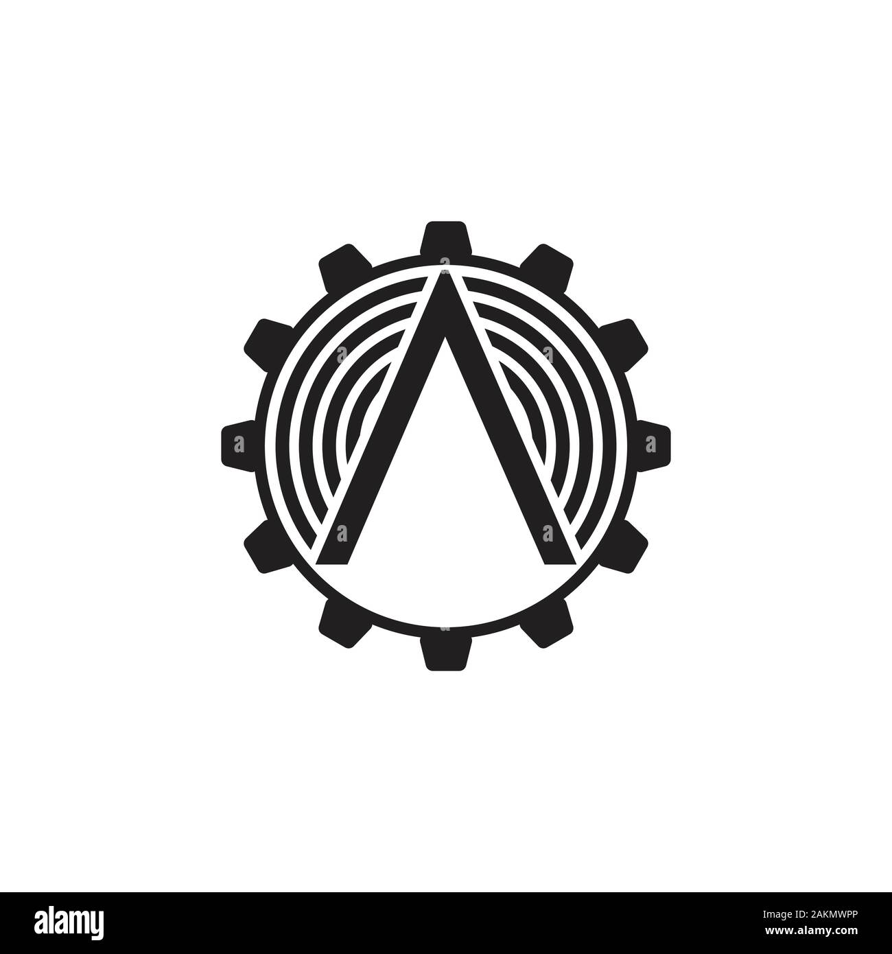 arrow cog machine industrial logo vector Stock Vector Image & Art - Alamy