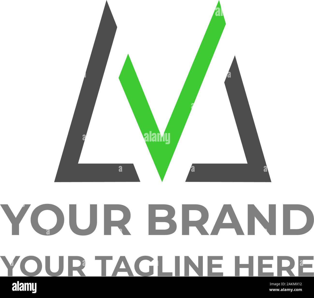 letter m check mark green grass design vector Stock Vector Image & Art ...