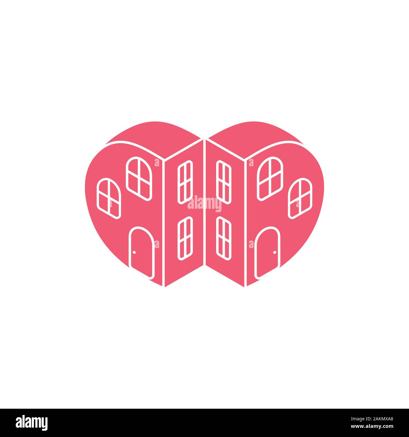 love heart home sweet apartment design symbol vector Stock Vector Image ...