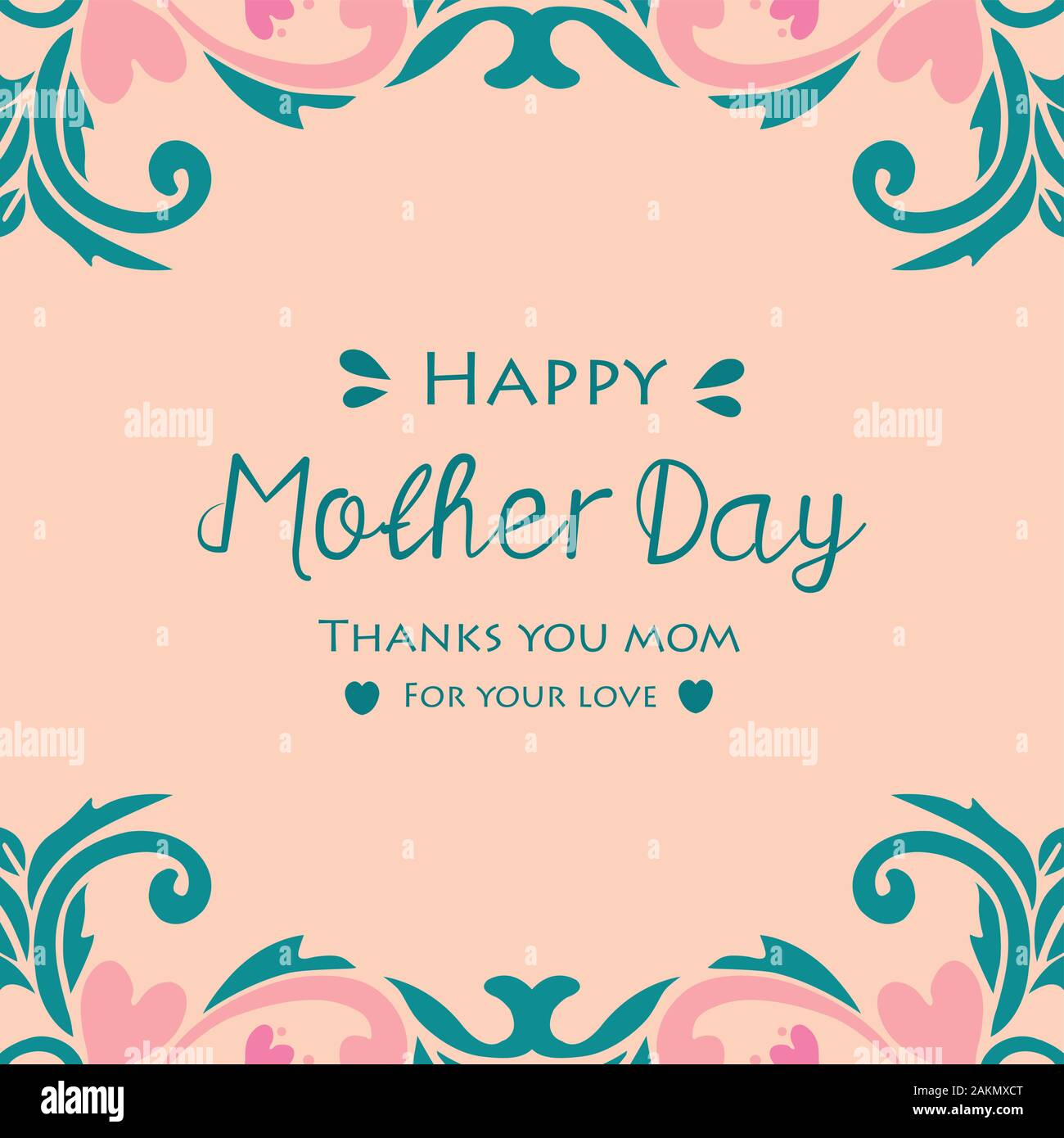Seamless Pattern of leaf and flower frame, for happy mother day ...