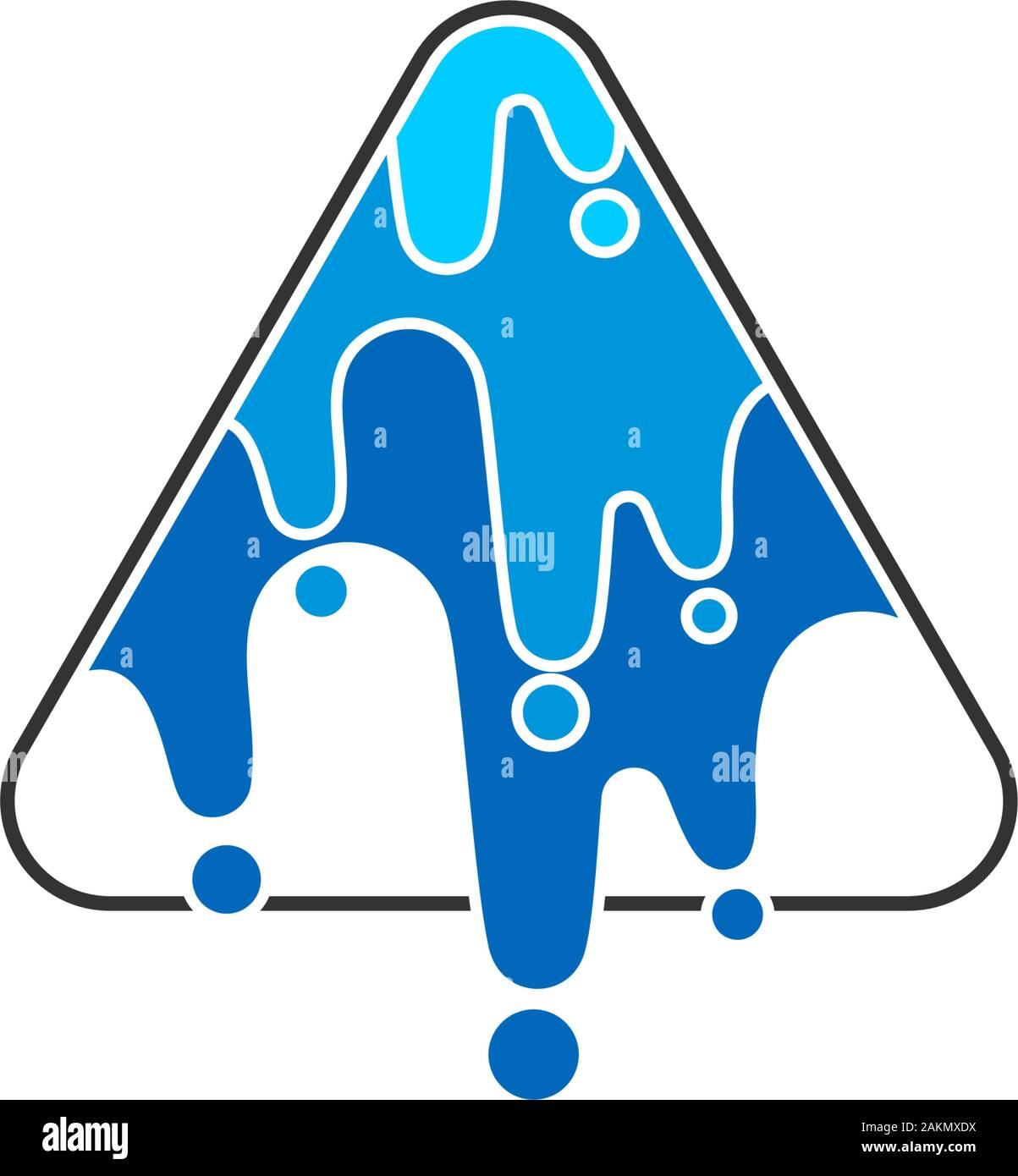 triangle water splash 3d geometric motion design logo vector Stock ...