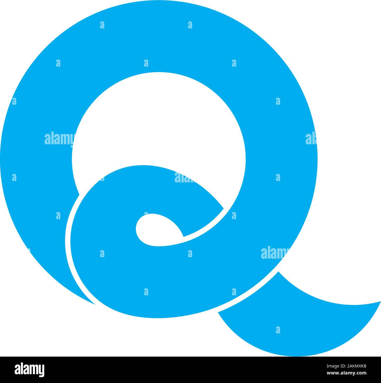 letter q overlapping wavy 3d design symbol logo vector Stock Vector ...