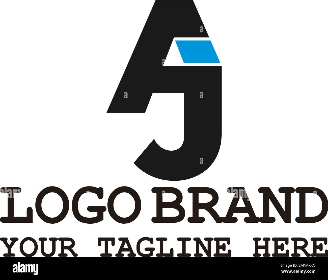 letter aj linked geometric simple design symbol logo vector Stock ...