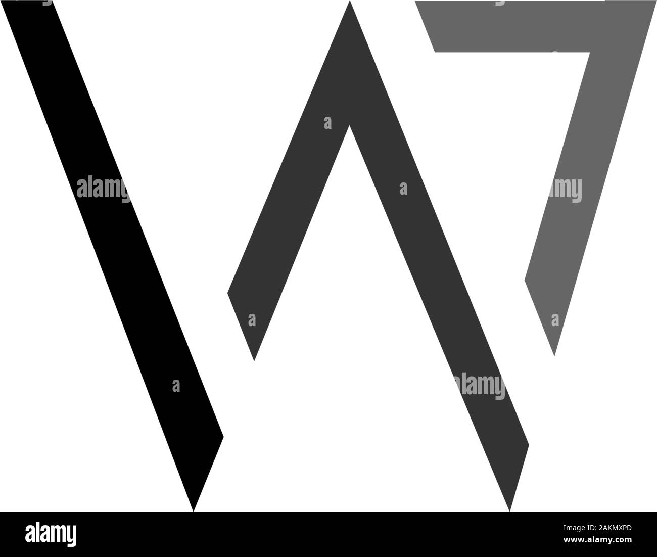 letter mp simple geometric arrow line logo vector Stock Vector Image ...