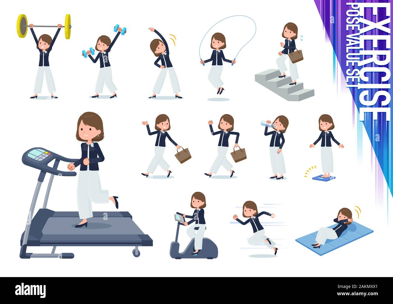 A set of formal fashion women on exercise and sports.There are various ...