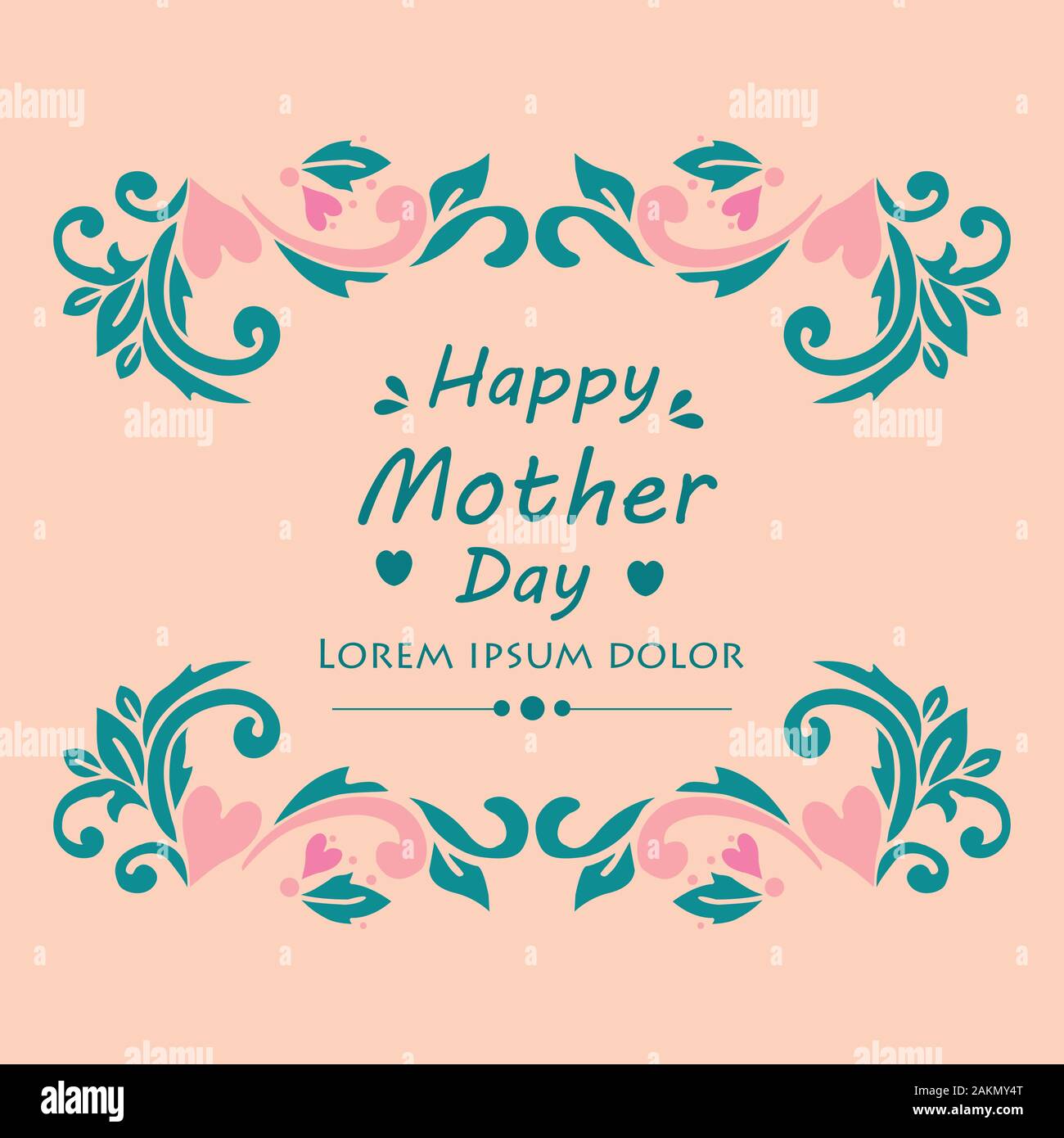 Seamless Pattern of leaf and flower frame, for happy mother day ...