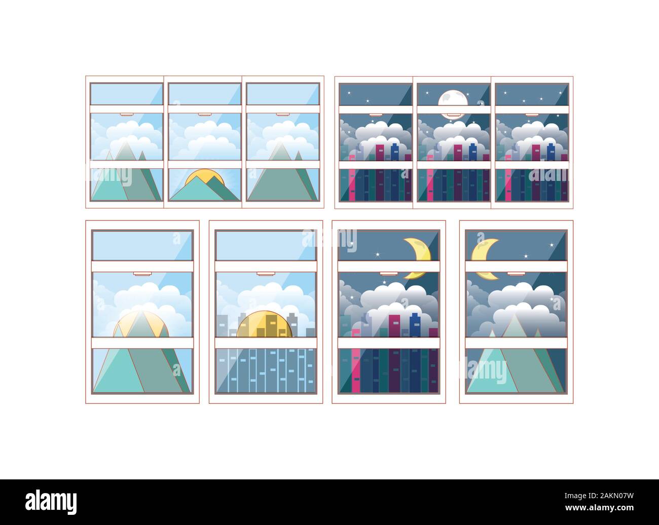 Windows set design, Interior home house view room modern glass office ...