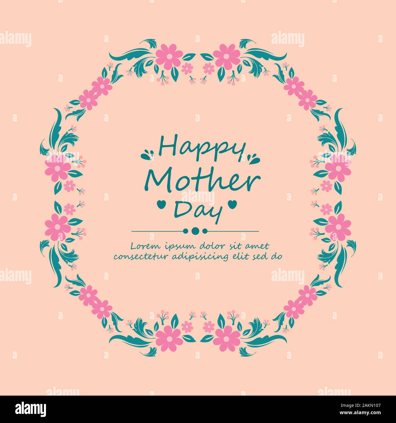 Seamless Style and elegant design of happy mother day invitation card ...
