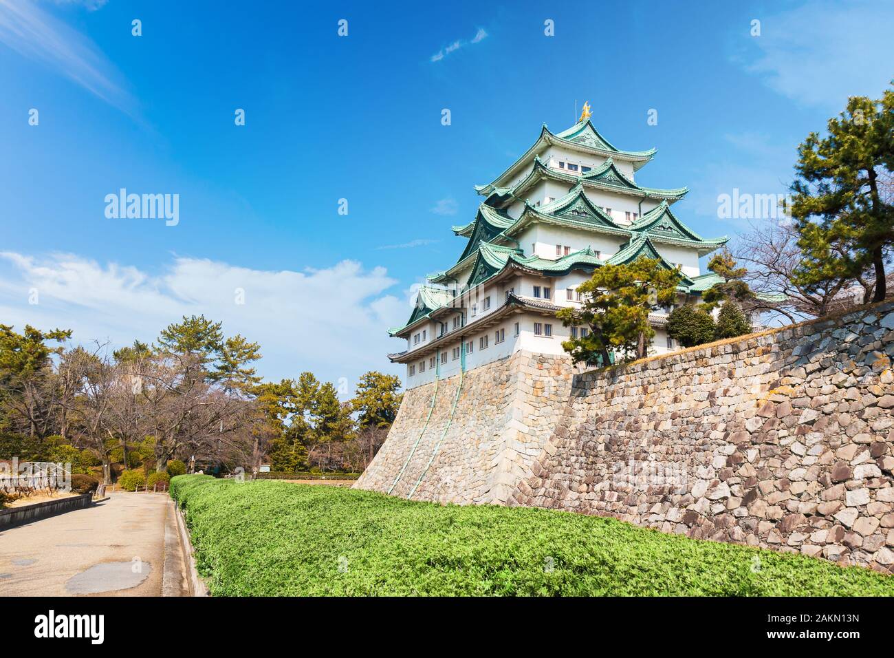 Nagoya castle historic landmark in nagoya japan. Bright sky background ...