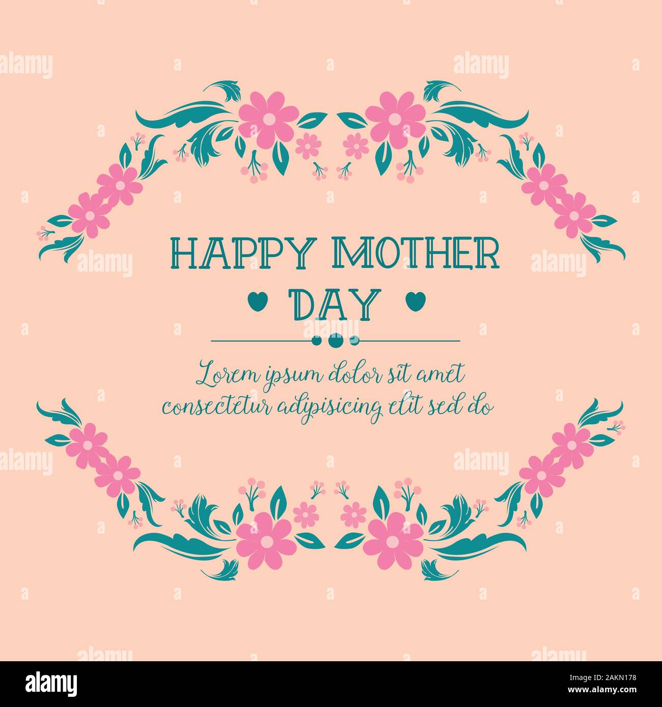 Seamless Style and elegant design of happy mother day invitation card ...