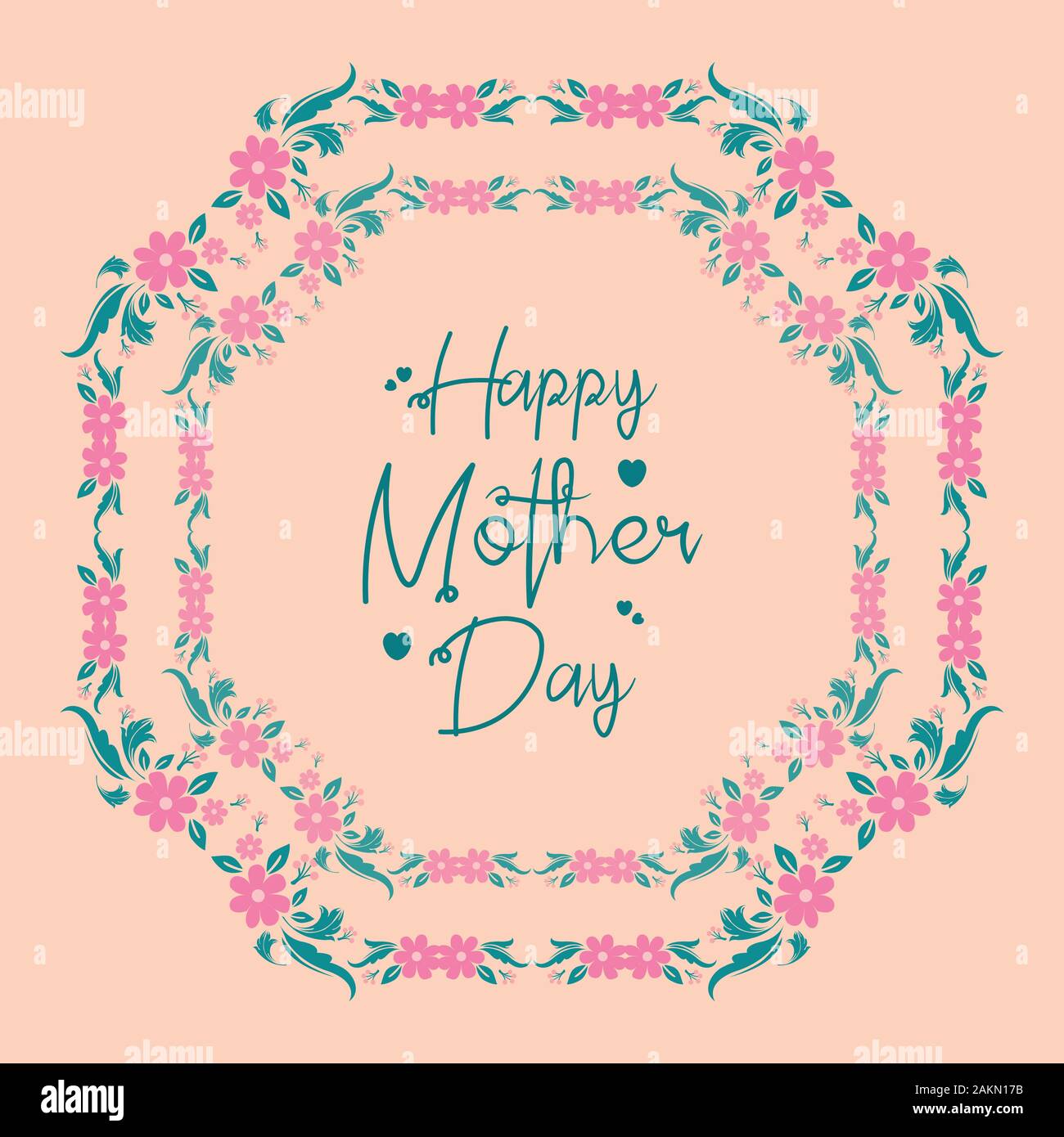 Seamless Style and elegant design of happy mother day invitation card ...
