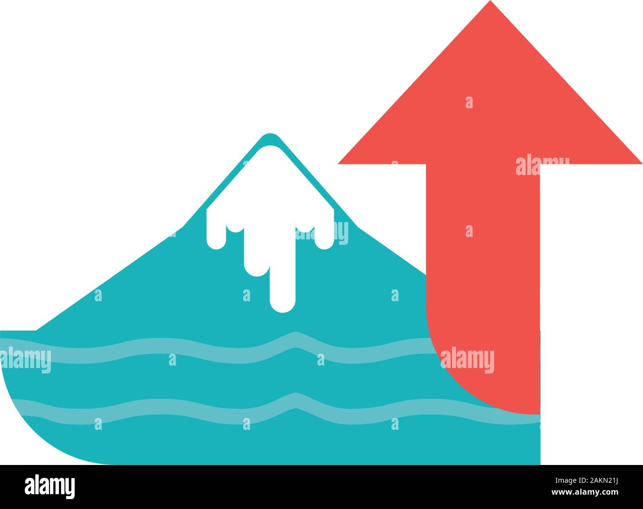 Iceberg sea and red arrow design, Climate change global warning ...