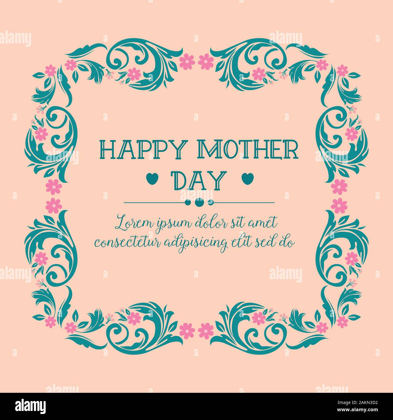 Happy mother day beautiful invitation card design, with ornate of leaf ...