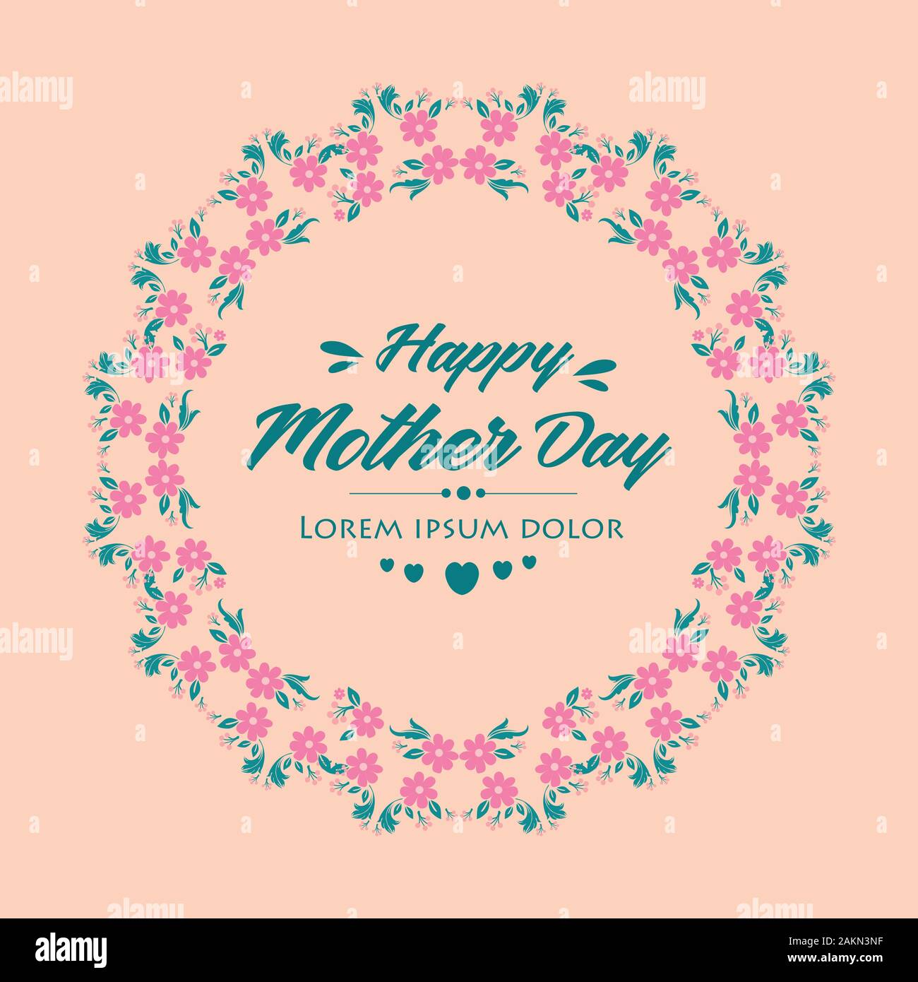 Happy mother day beautiful invitation card design, with ornate of leaf ...
