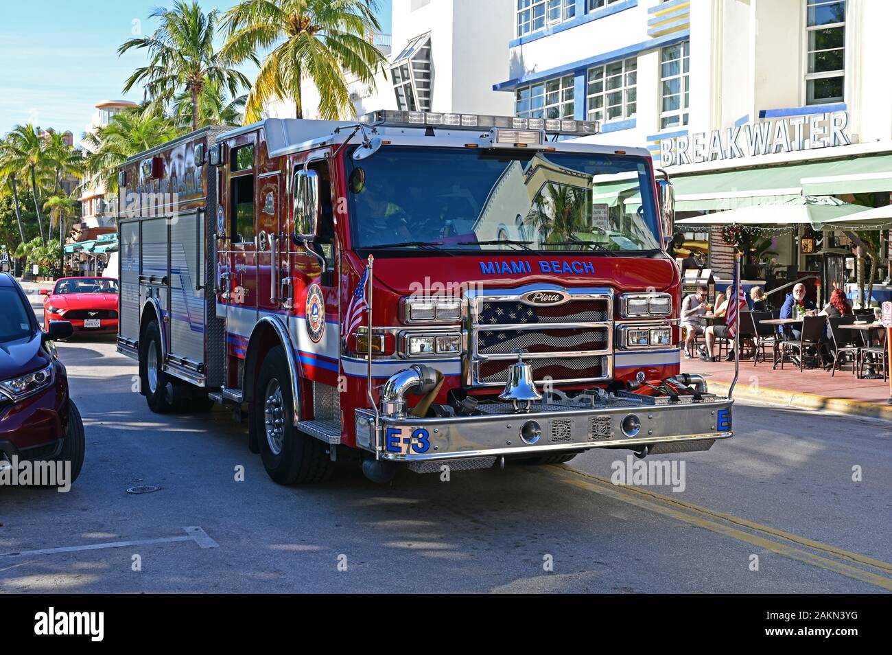 Miami Beach, Florida - January 5, 2020: Brightly colored Miami Beach ...
