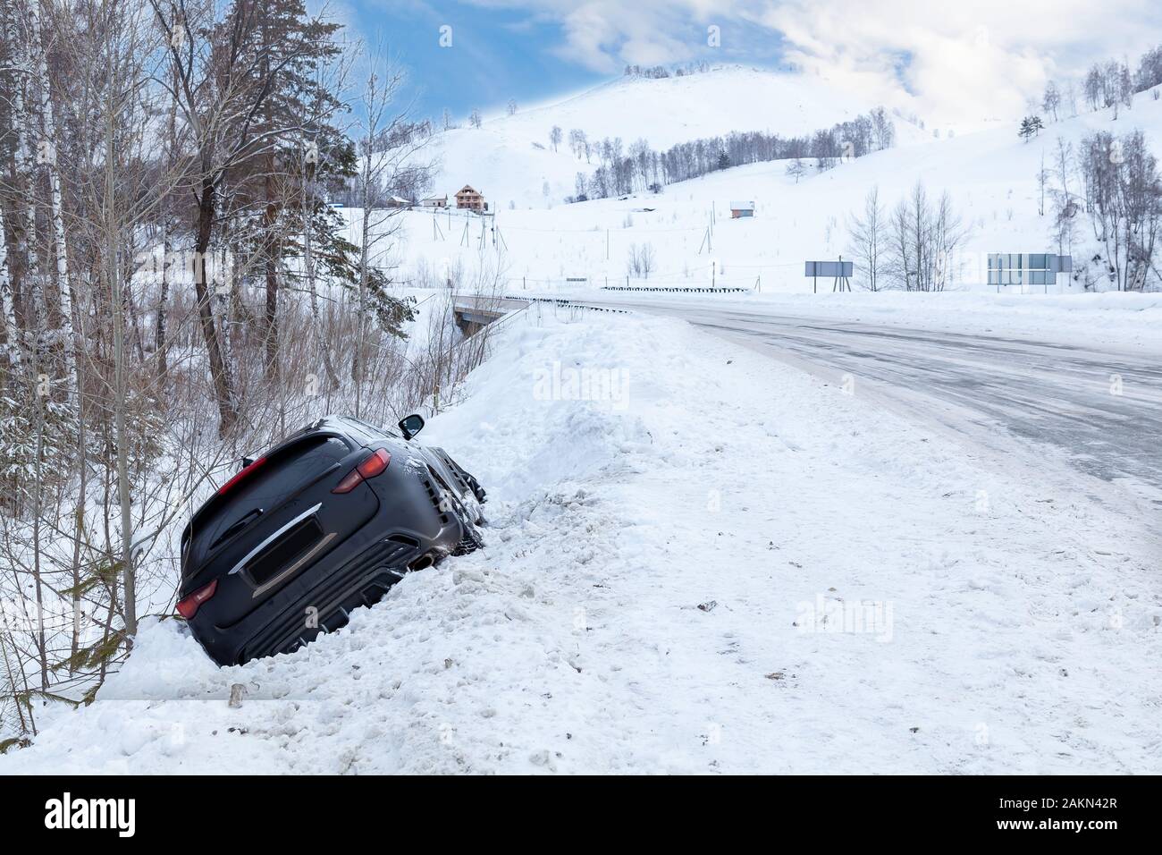 Car Skidding In Snow