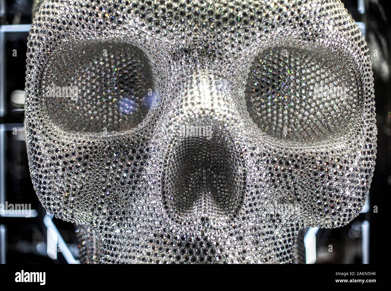 silver skull , human artificial face Stock Photo - Alamy