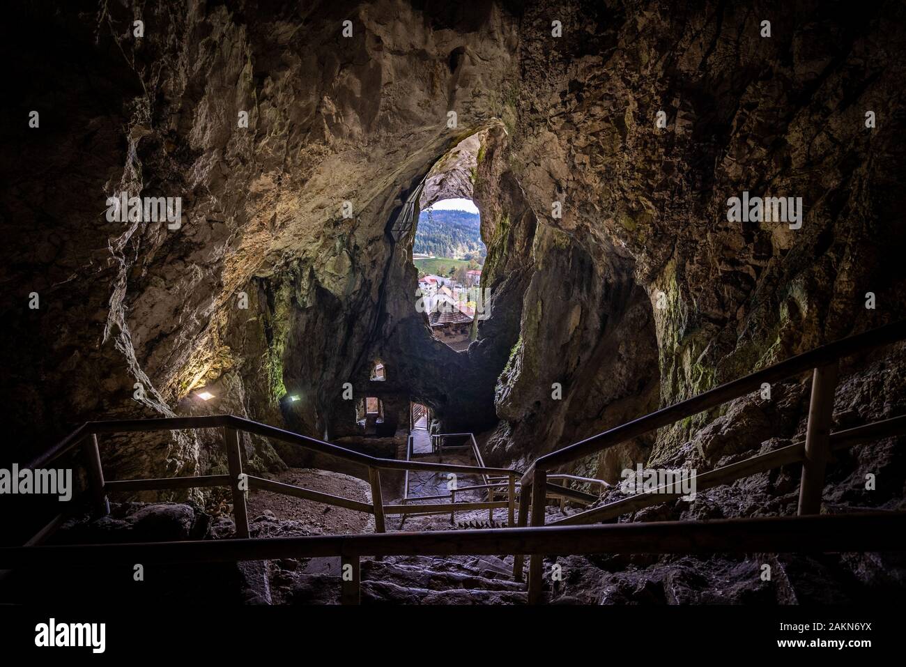 Rooms inside the cave in Predjama Castle, Slovenia Stock Photo - Alamy