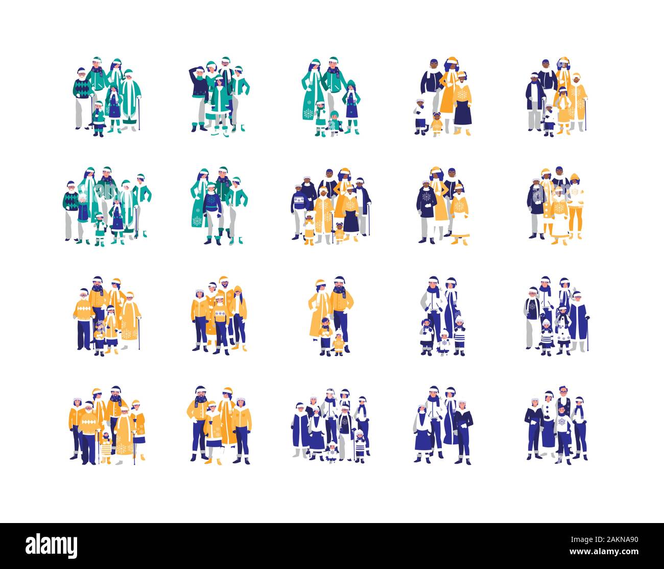 Set of mothers fathers kids and grandparents design, Family ...