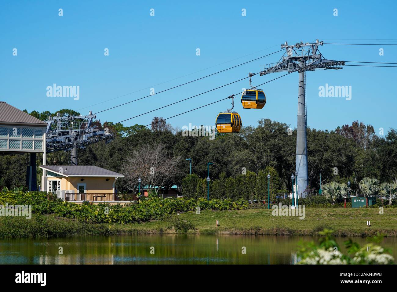 Walt Disney World Skyliner Transportation Gondola lift transports ...