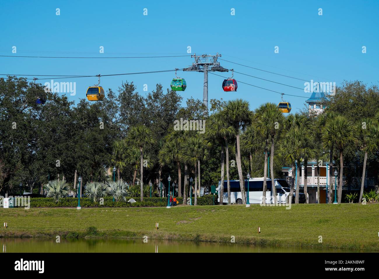 Walt Disney World Skyliner Transportation Gondola lift transports ...