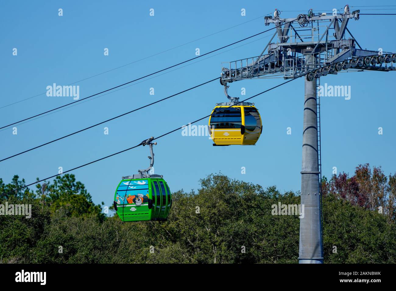 Walt Disney World Skyliner Transportation Gondola lift transports ...