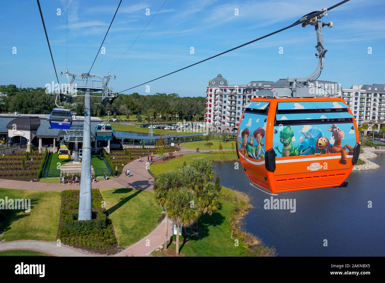 Walt Disney World Skyliner Transportation Gondola lift transports ...