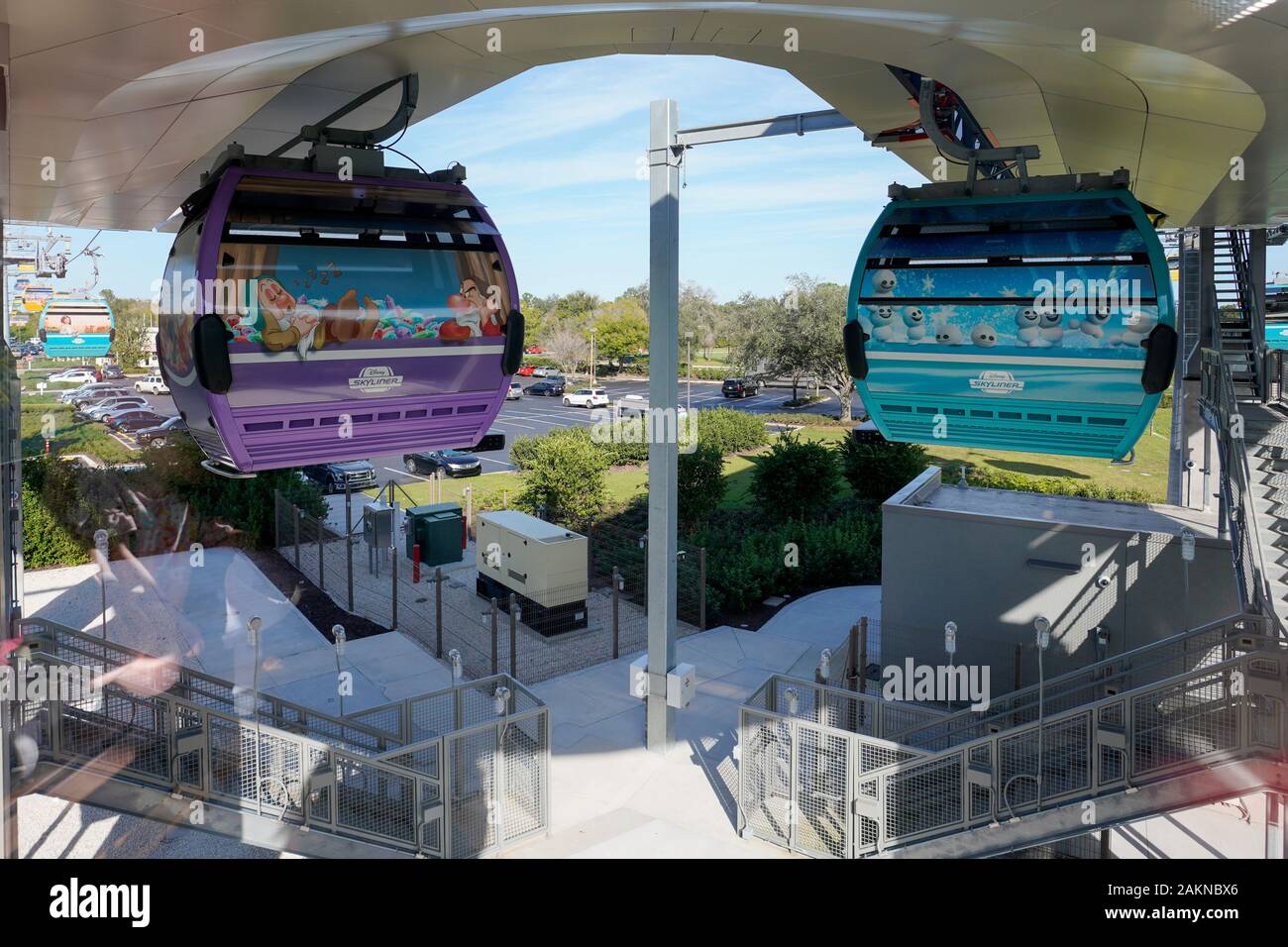 Walt Disney World Skyliner Transportation Gondola lift transports ...
