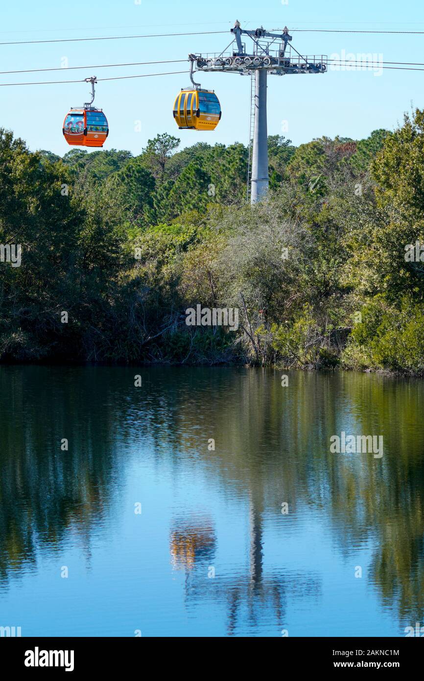 Walt Disney World Skyliner Transportation Gondola lift transports ...