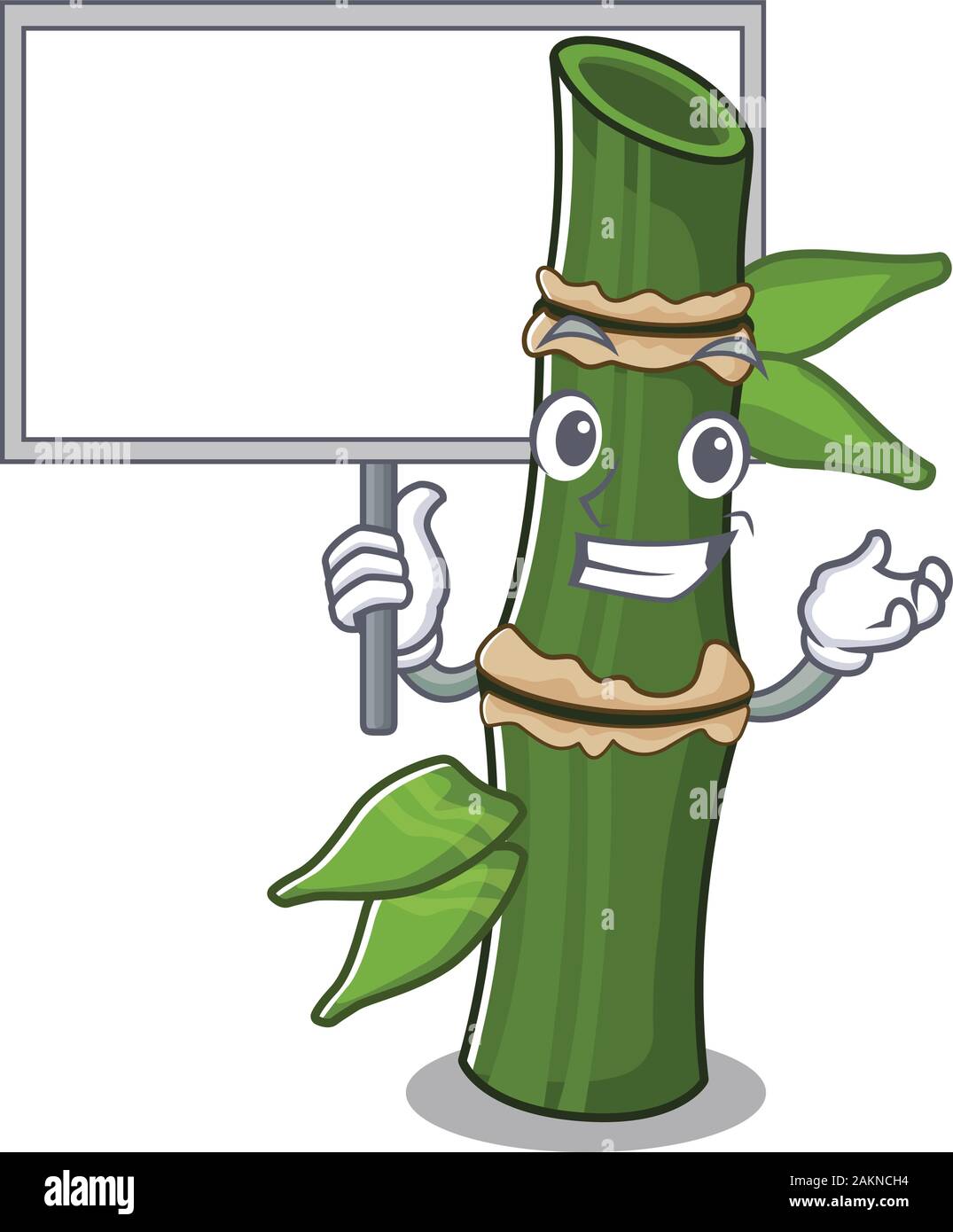 A cute picture of bamboo cute cartoon character bring a board Stock ...