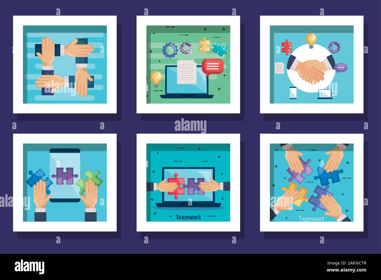 bundle of teamwork set icons Stock Vector Image & Art - Alamy