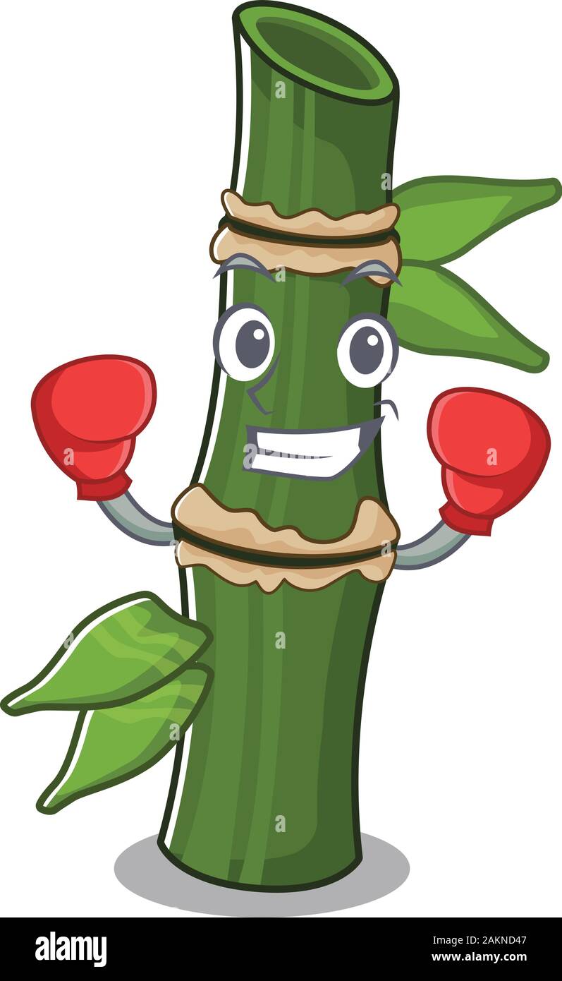 Sporty Boxing bamboo mascot character in style Stock Vector Image & Art ...
