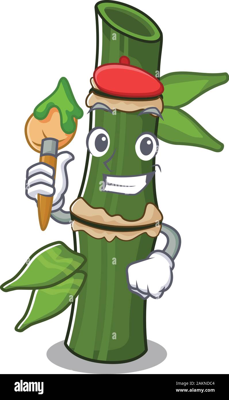 Cartoon character of bamboo Artist with a brush Stock Vector Image ...
