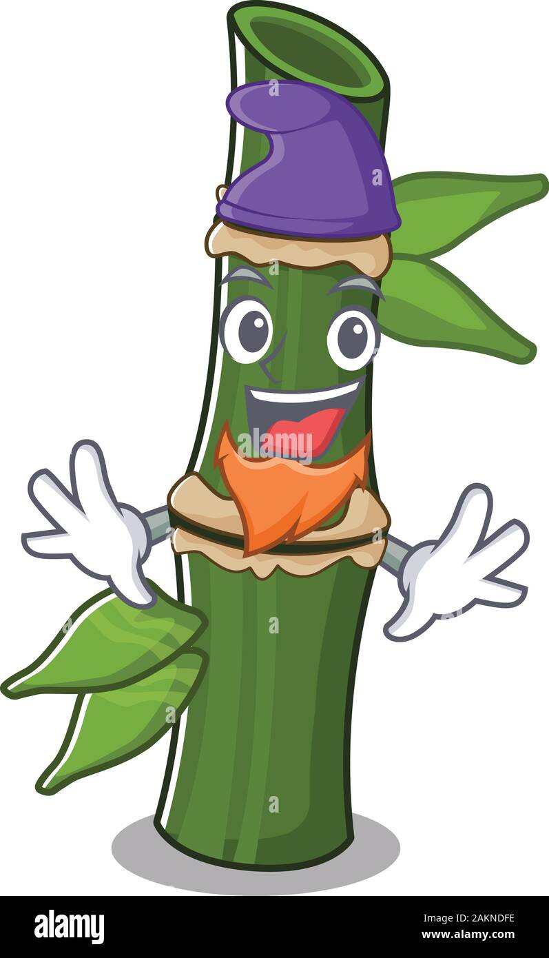 Funny bamboo cartoon mascot performed as an Elf Stock Vector Image ...