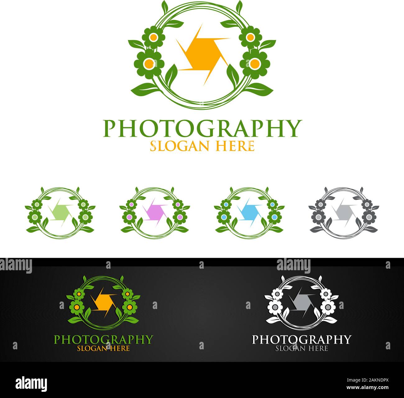 Nature Wedding Camera Photography Logo Icon Vector Design Template ...