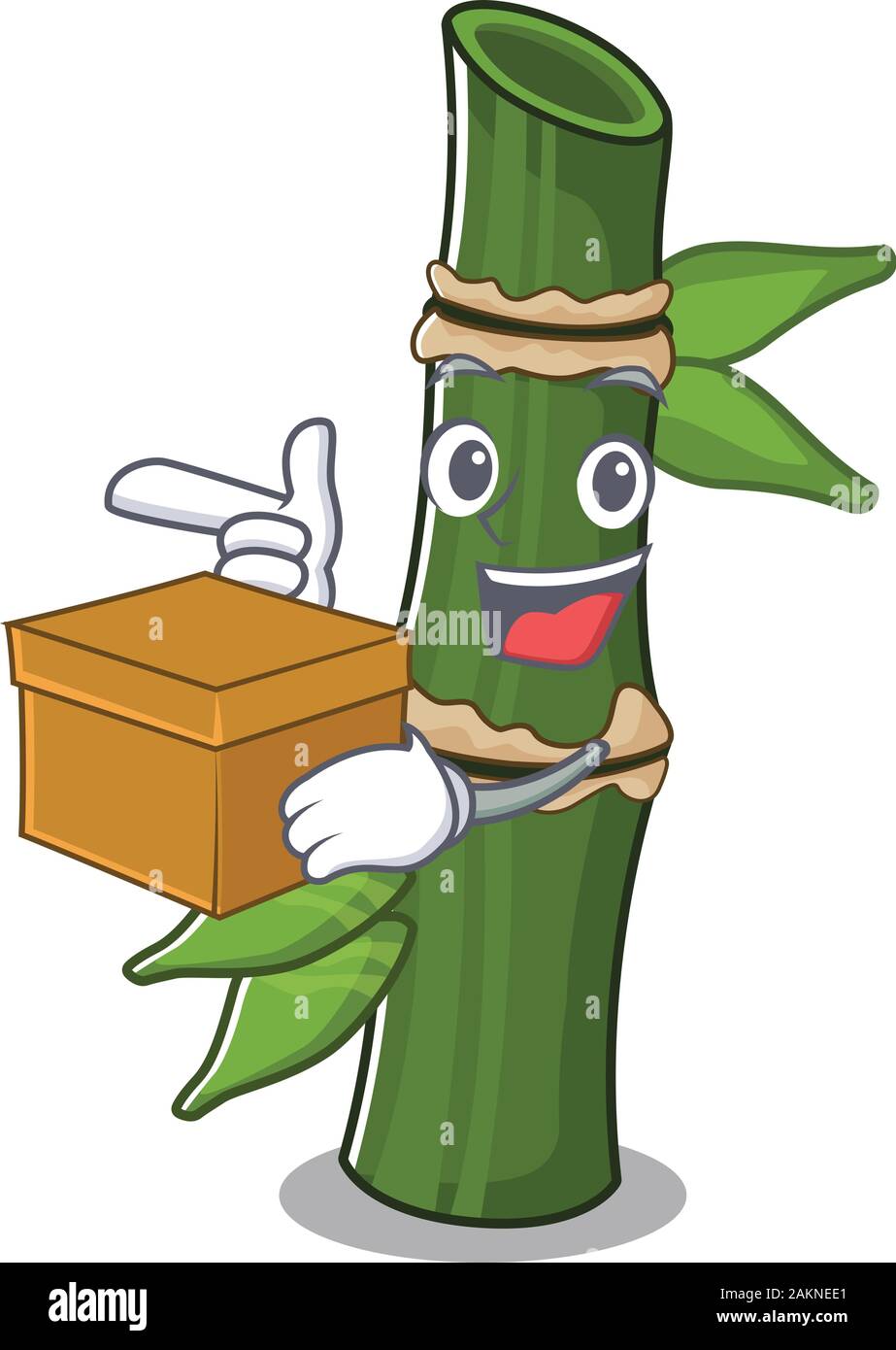 Cute bamboo cartoon character having in a box Stock Vector Image & Art ...