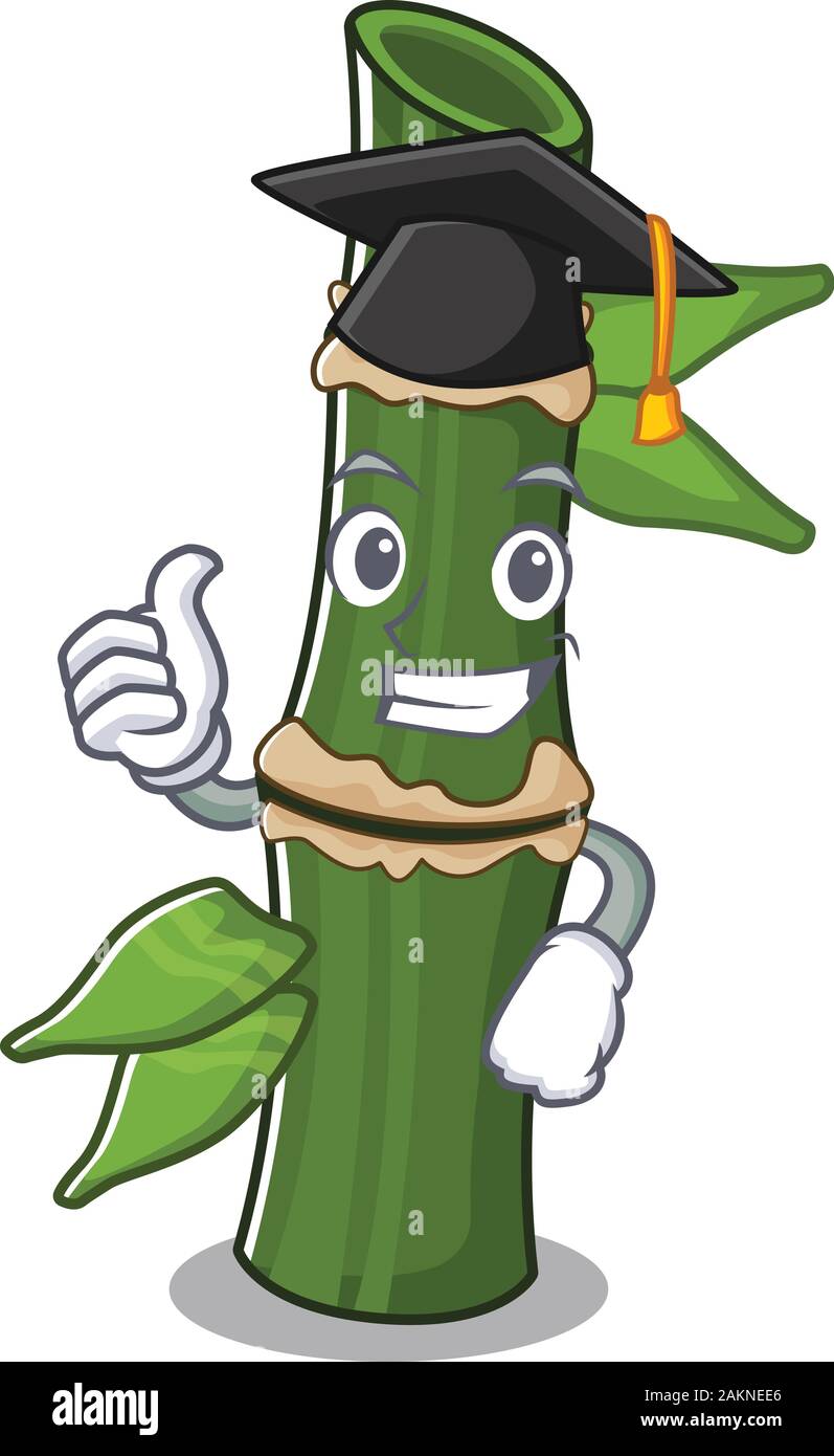 happy and proud of bamboo wearing a black Graduation hat Stock Vector ...