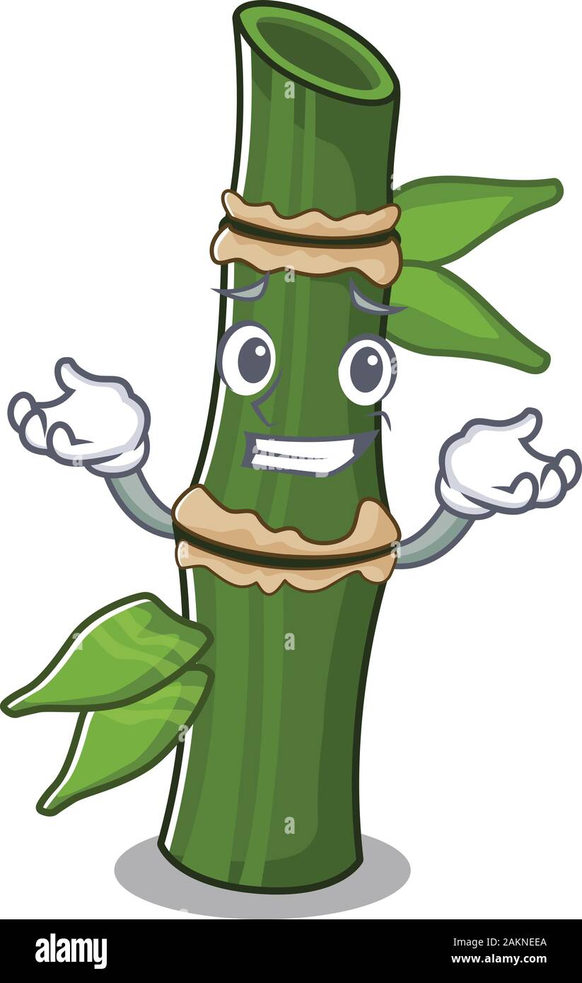Super Funny Grinning bamboo mascot cartoon style Stock Vector Image ...