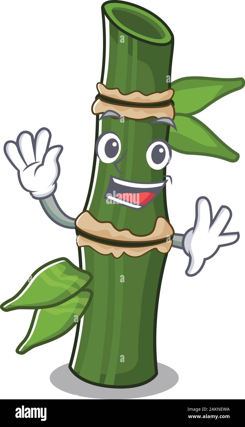 Waving friendly bamboo cartoon in character design Stock Vector Image ...