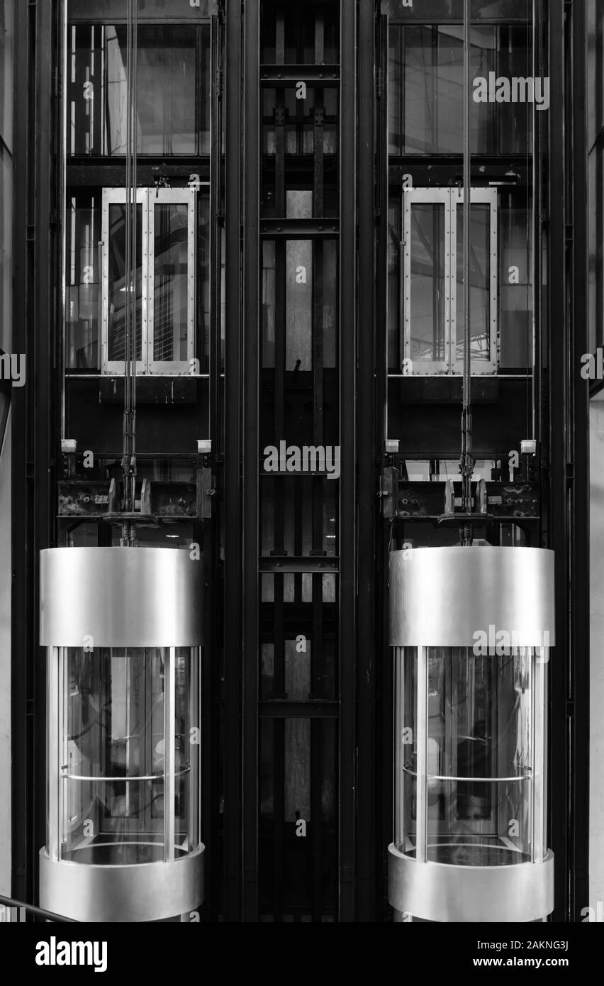 modern style building elevator detail closeup view Stock Photo - Alamy