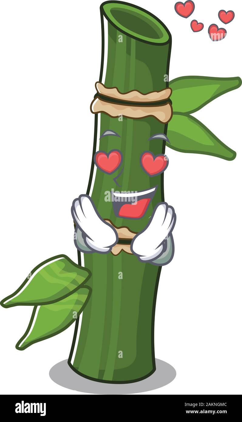 falling in love cute bamboo cartoon character design Stock Vector Image ...